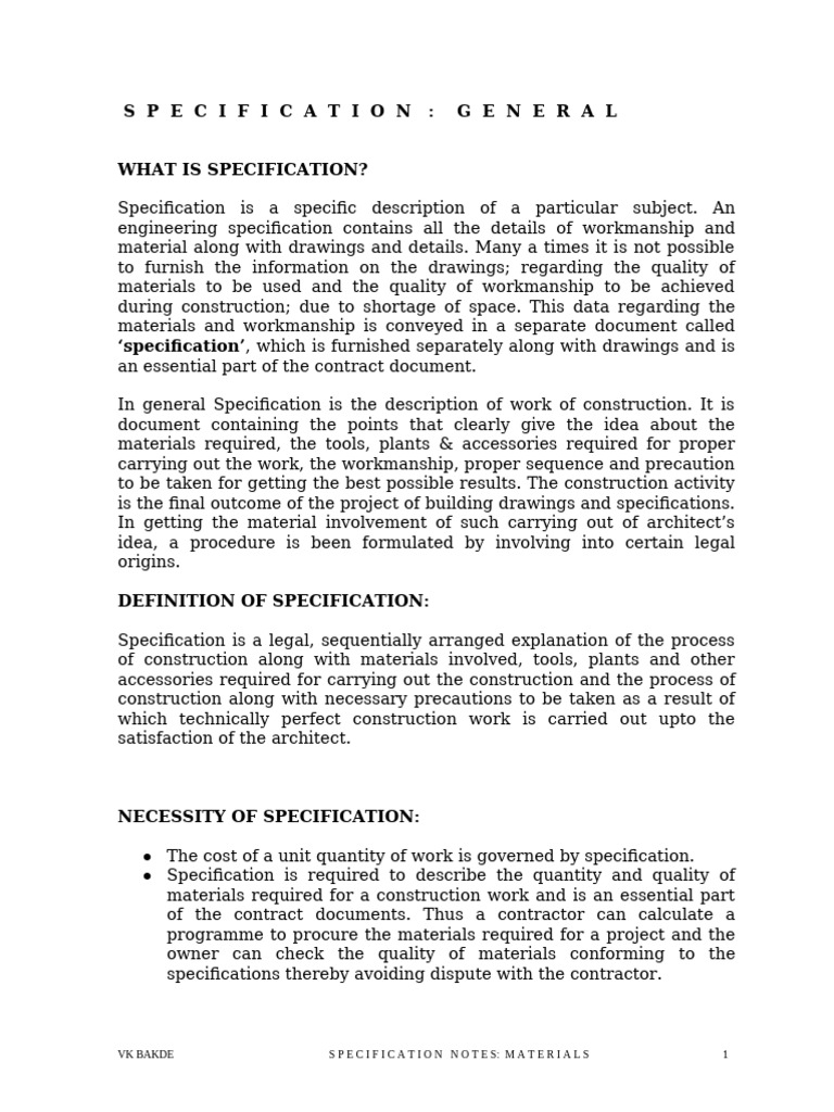 Understanding Construction Specifications | PDF | Lime (Material ...