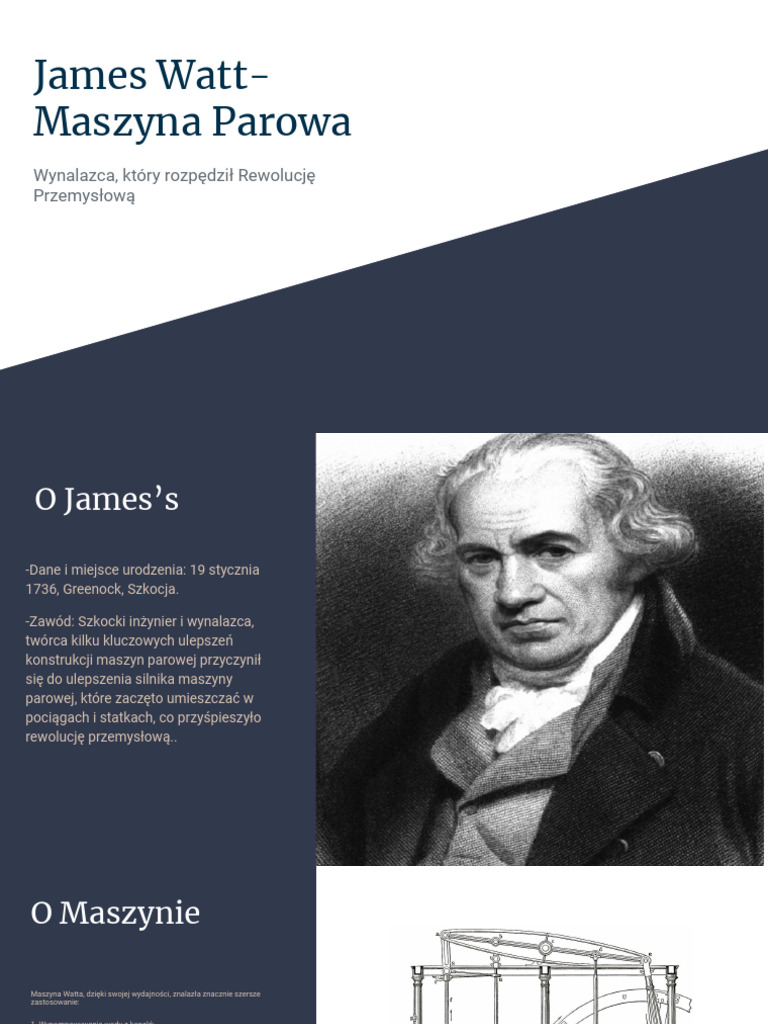 James Watt- Maszyna Parowa | PDF