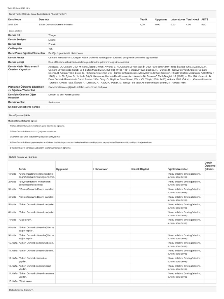 Erken Osmanlı Dönemi Mimarisi Izlence | PDF