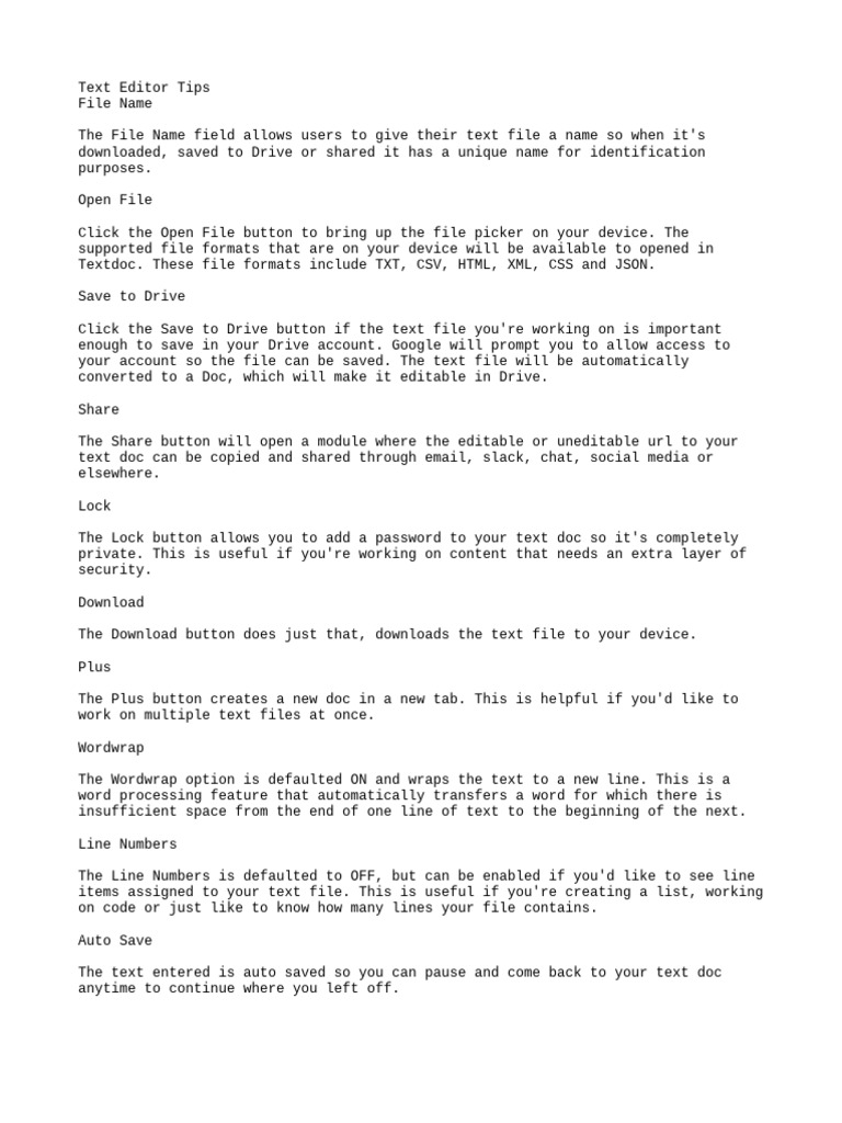 Text Editor Tips | PDF