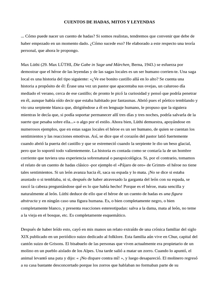 Cuentos de Hadas: Orígenes y Evolución | PDF | Cuentos de hadas | Mente ...