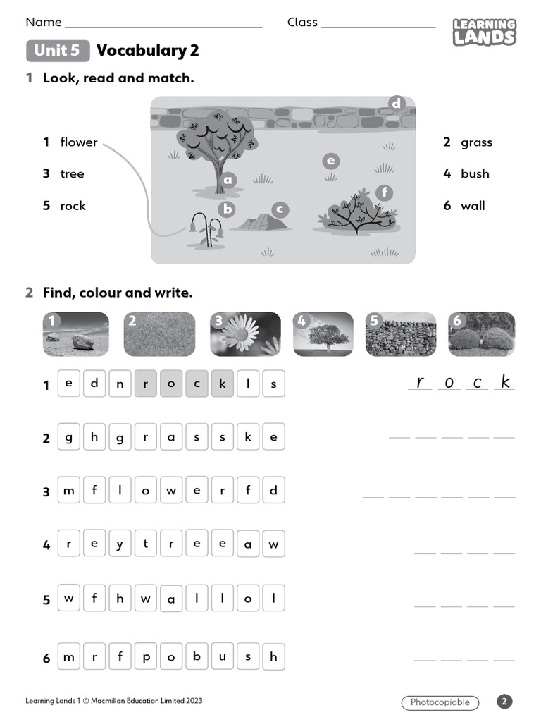 LL1 Worksheets U5 Vocabulary 2 | PDF