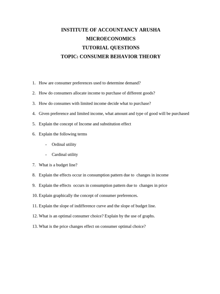 Consumer Behaviour Tutorial Questions | PDF