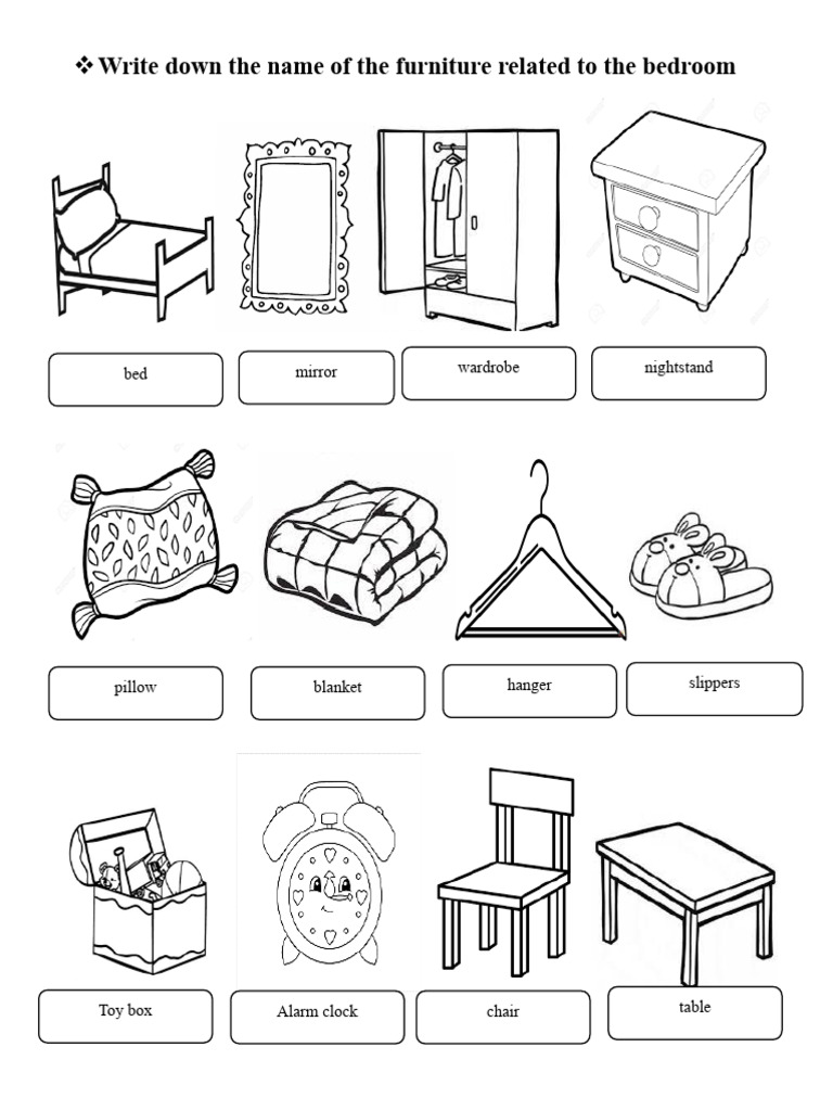 Bedroom Furniture Vocabulary List | PDF