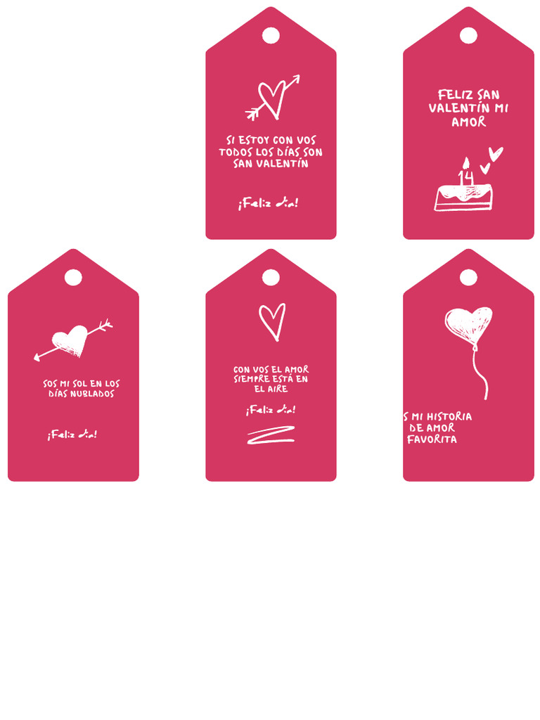 Documento A4 Stickers y Etiquetas de San Valentín Ilustrado Bordó | PDF