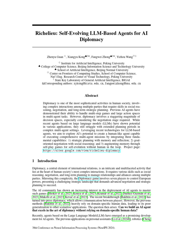 NeurIPS-2024-richelieu-self-evolving-llm-based-agents-for-ai-diplomacy-Paper-Conference | PDF ...