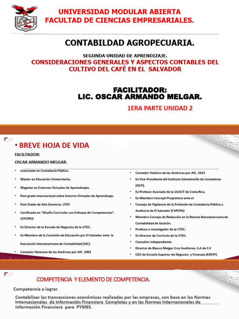 UNIDAD 2 Cultivo Del Cafe 2025 Cafe 1er Parte | PDF | café | Contador