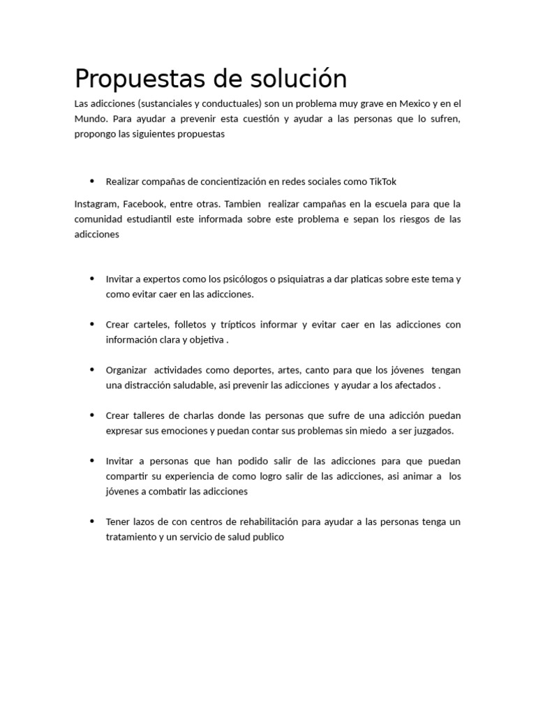 Propuestas de Solución | PDF
