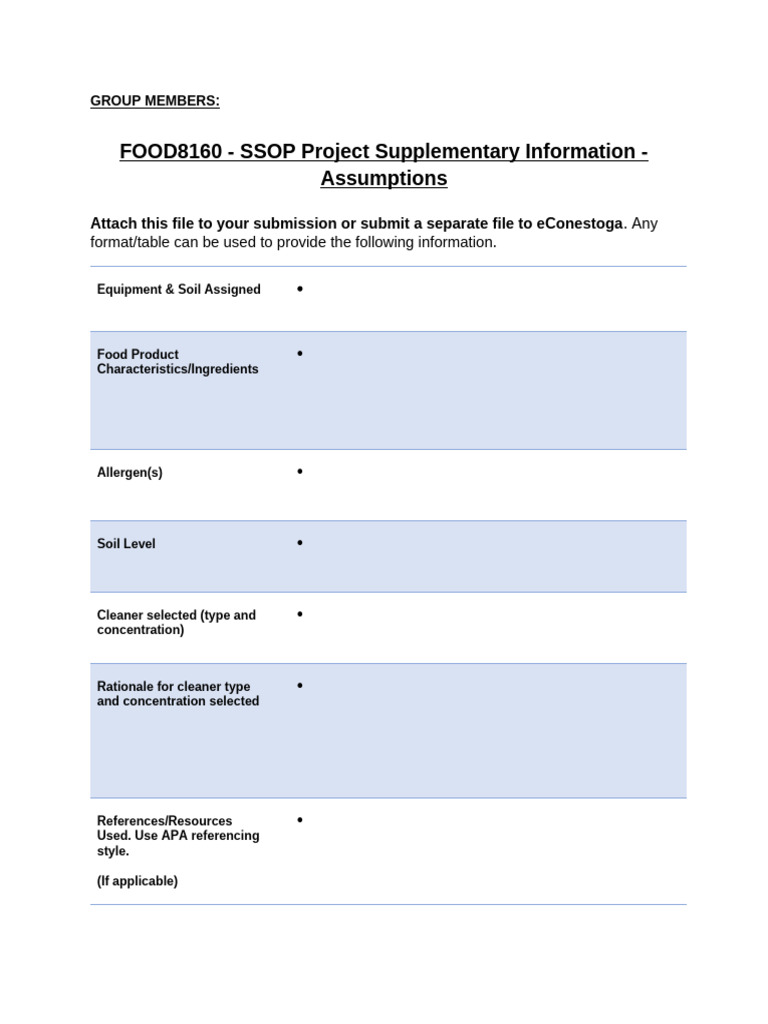 SSOP Project Equipment & Soil Info | PDF