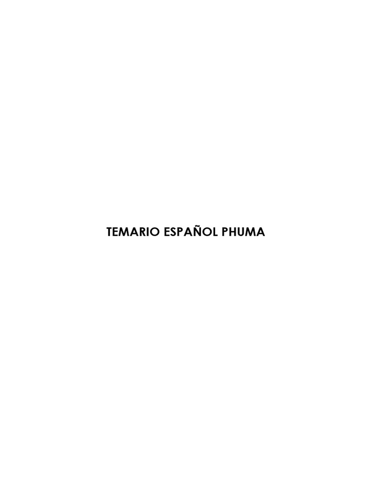 Temario Español PHUMA | PDF | Plantas | Biología