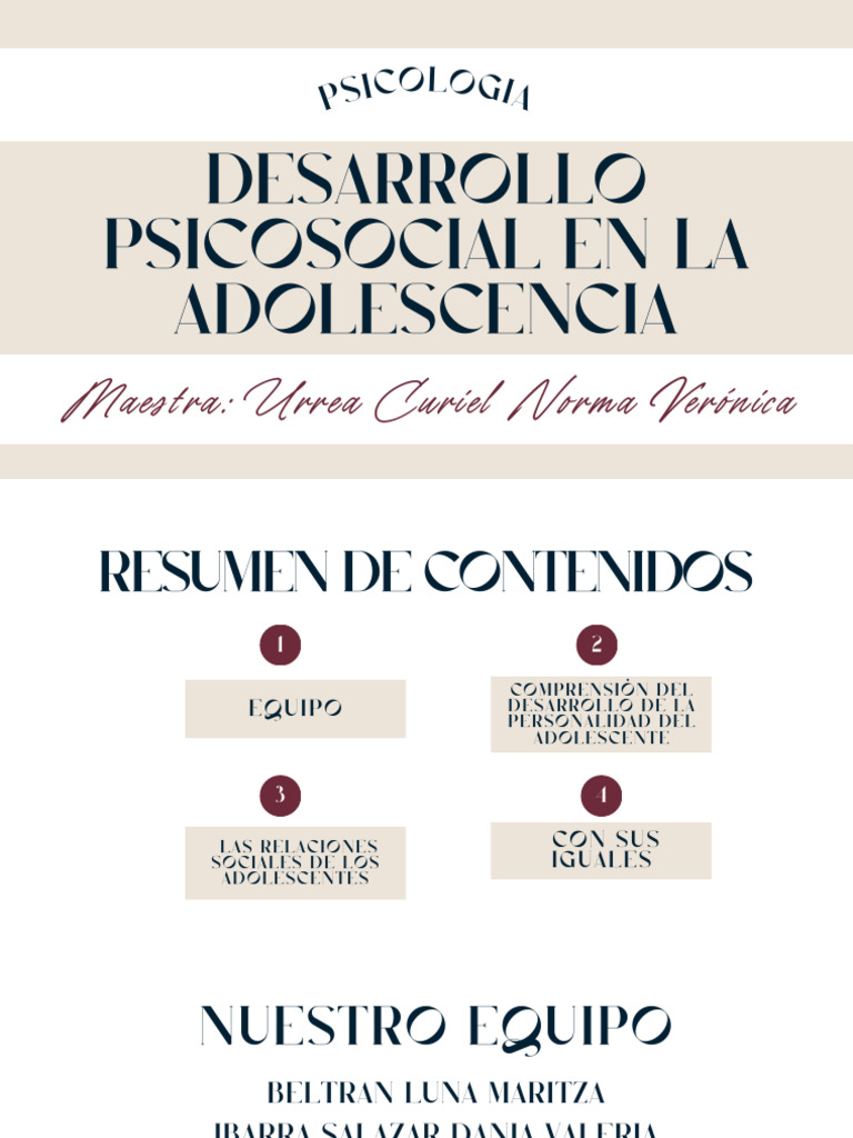 Desarrollo Psicosocial en La Adolescencia (1) | PDF | Amistad | Adultos