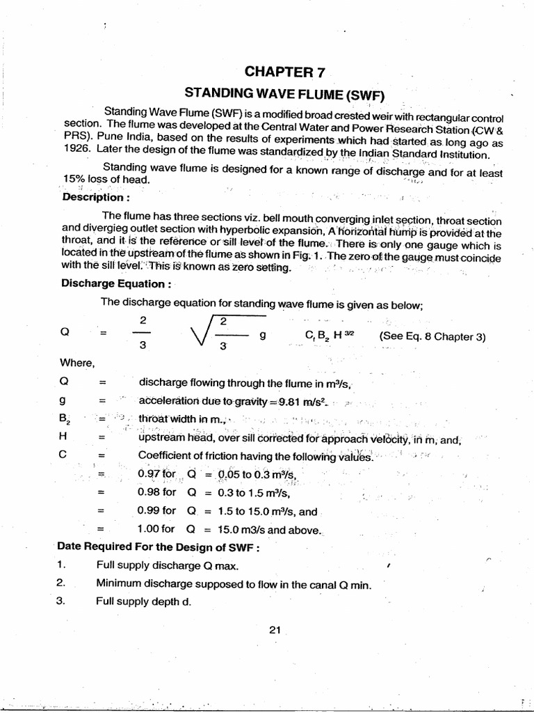 Standing Wave Flume | PDF