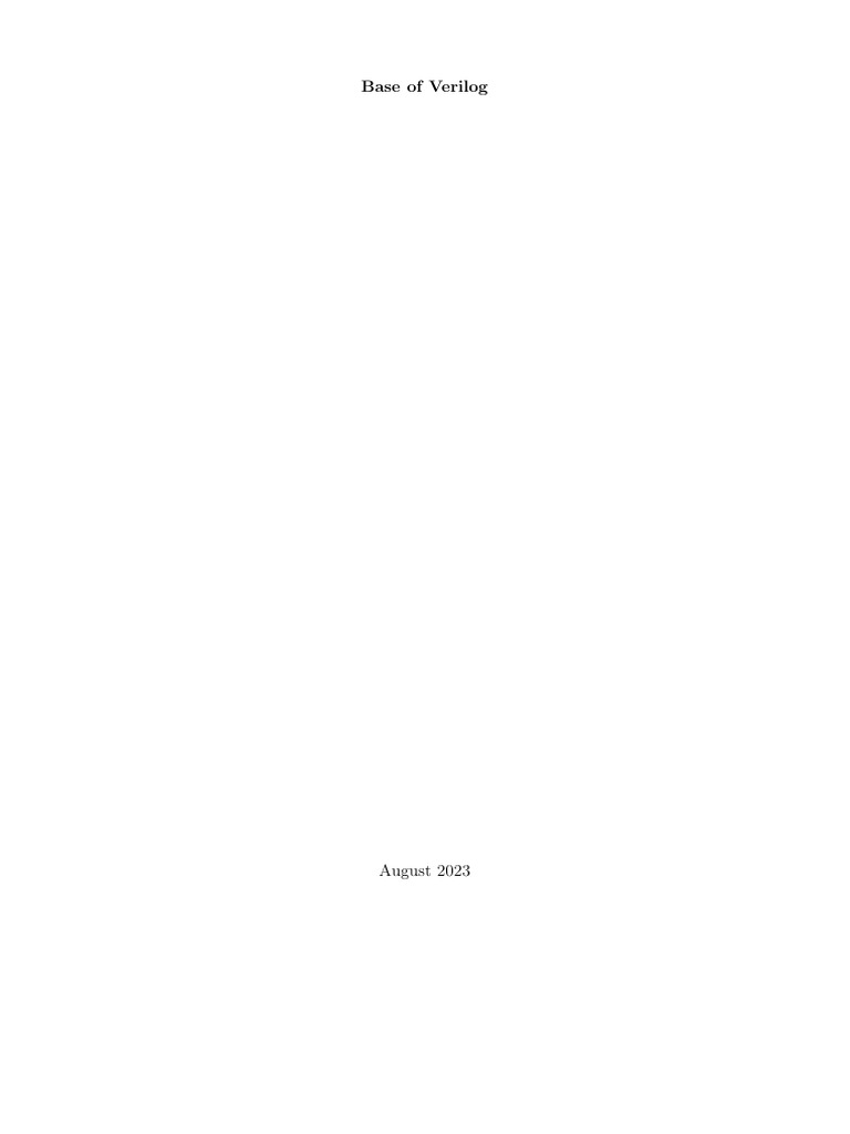 Base_of_Verilog | PDF | Logic Gate | Logic Synthesis