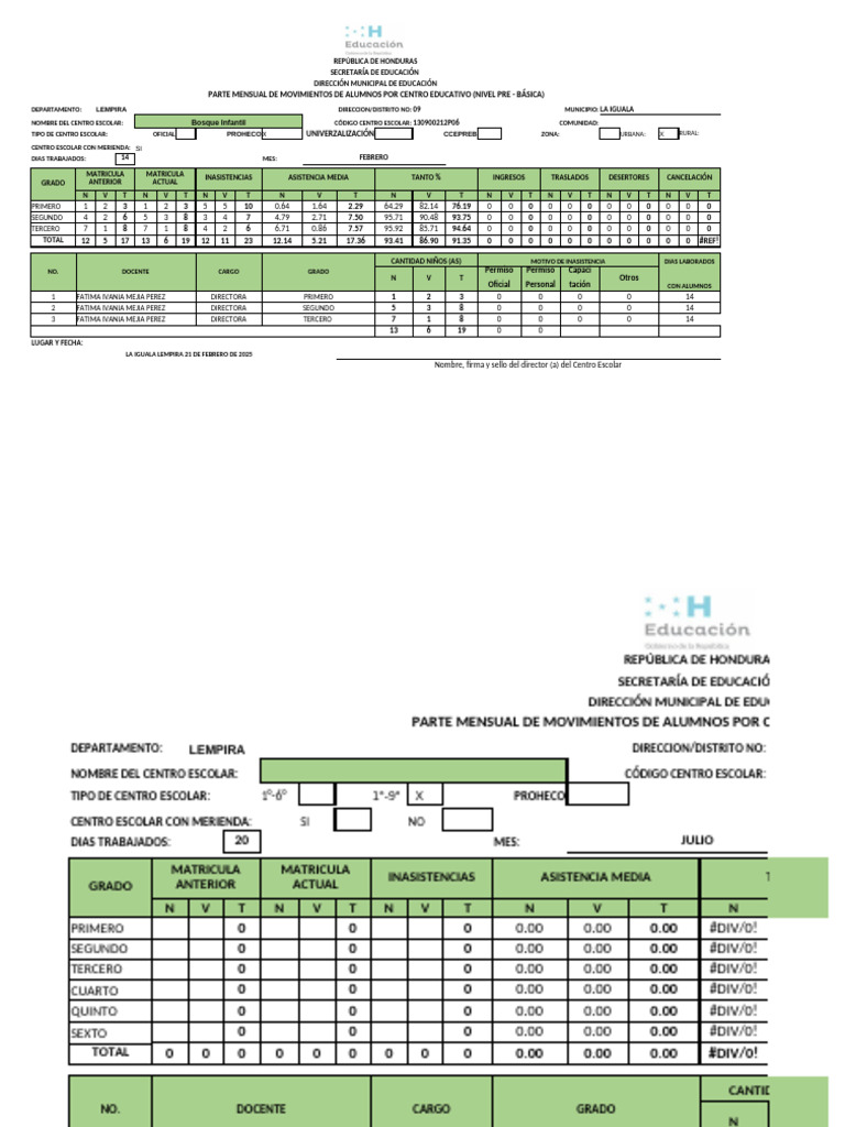 Parte Mensual 2025 Febrero | PDF