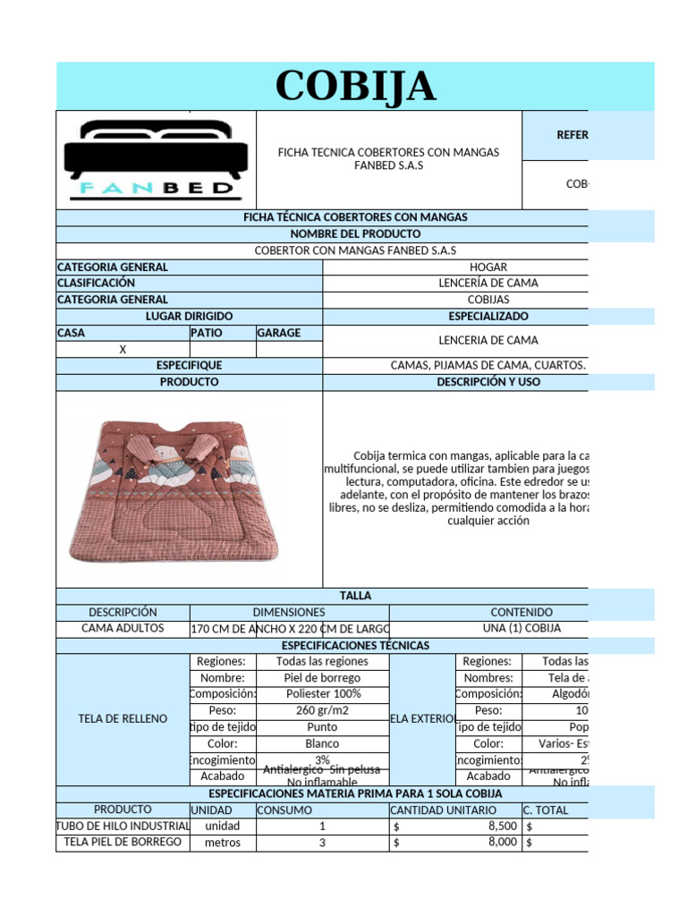 Ejemplo Ficha Tec | PDF | Textiles | Producción y fabricación