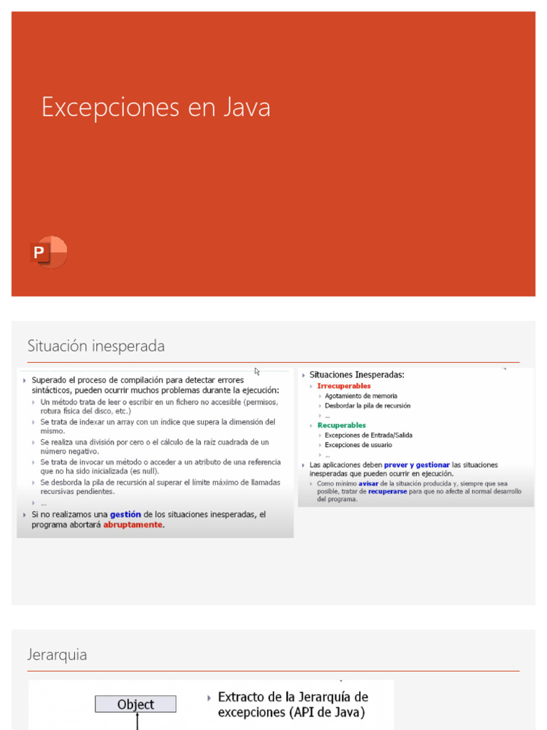Excepciones en Java | PDF