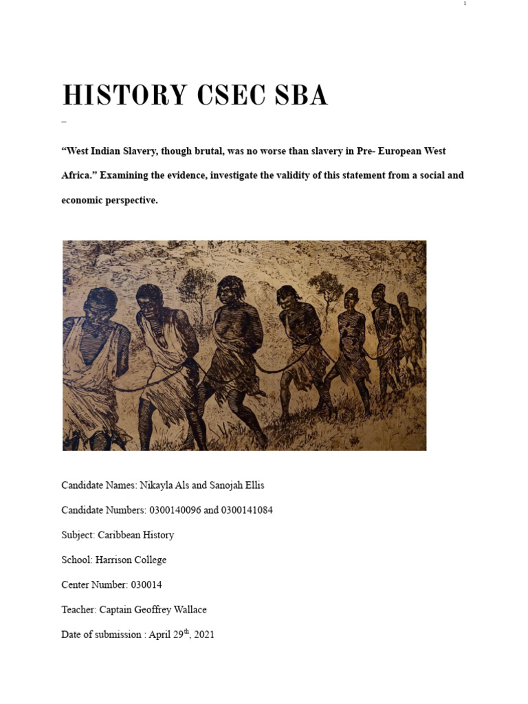 Sample SBA 2 | PDF | Slavery | Atlantic Slave Trade