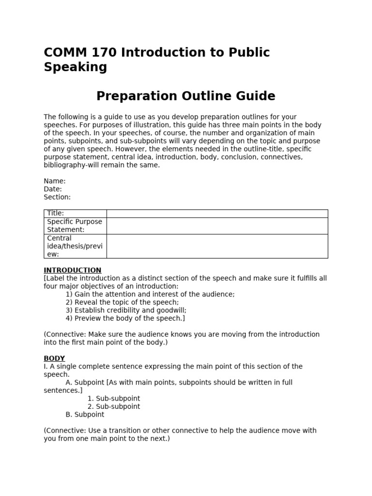 Preparation Outline Guide | PDF | Psychology