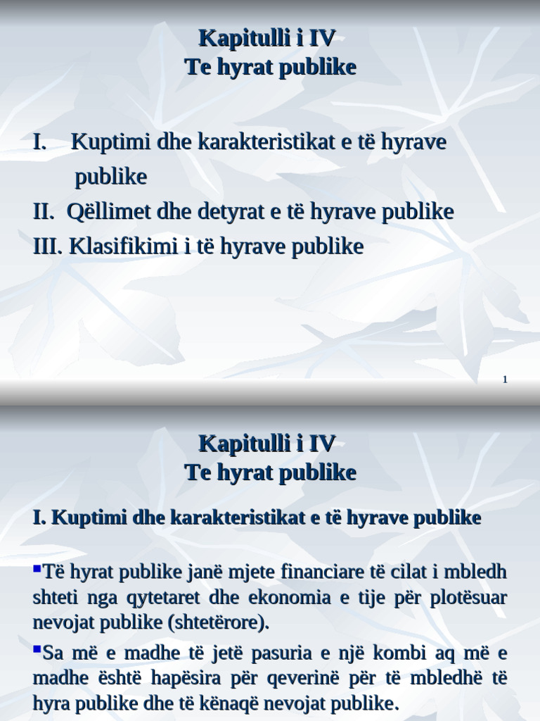 Kapitulli I IV Te Hyrat Publike | PDF