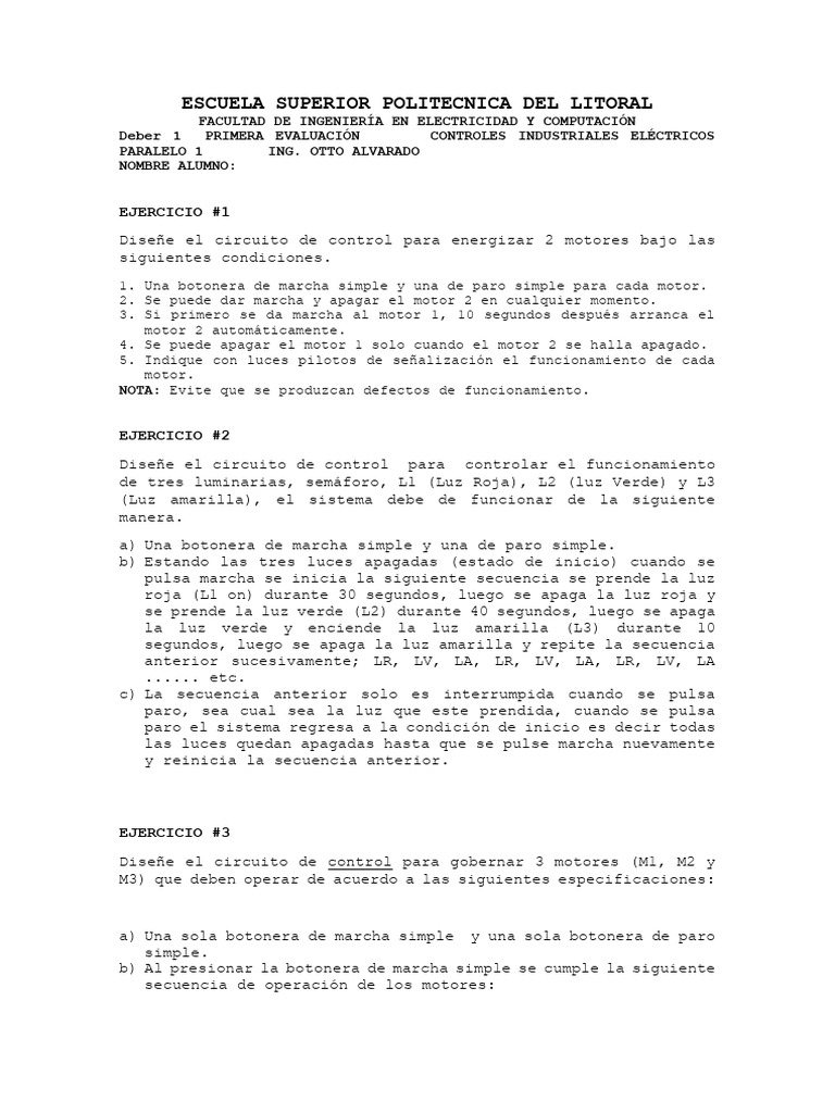 Deber1 CEI 2021 | PDF | Bomba | Cambiar