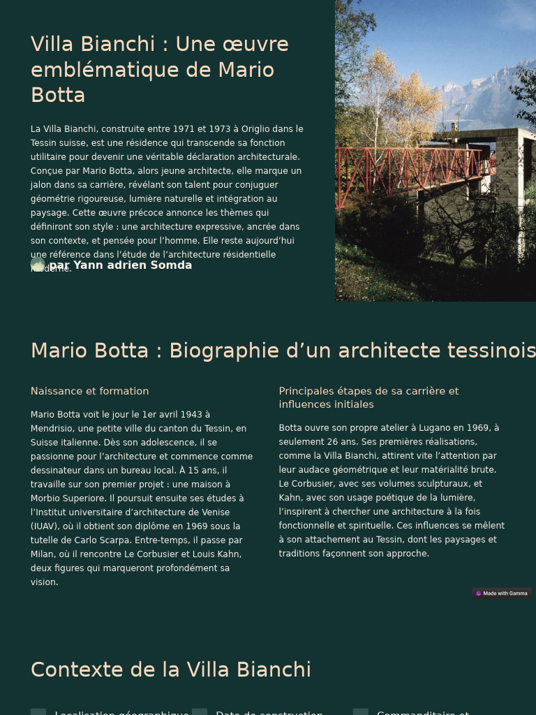 Villa-Bianchi-Une-oeuvre-emblematique-de-Mario-Botta | PDF | Fenêtre | Conception architecturale