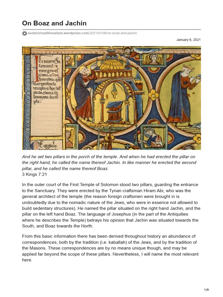 Understanding Boaz and Jachin in Masonry | PDF
