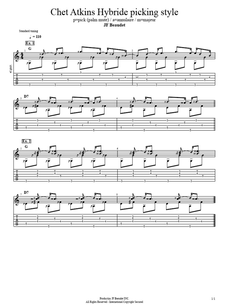 Chet Atkins Hybride Picking Style | PDF