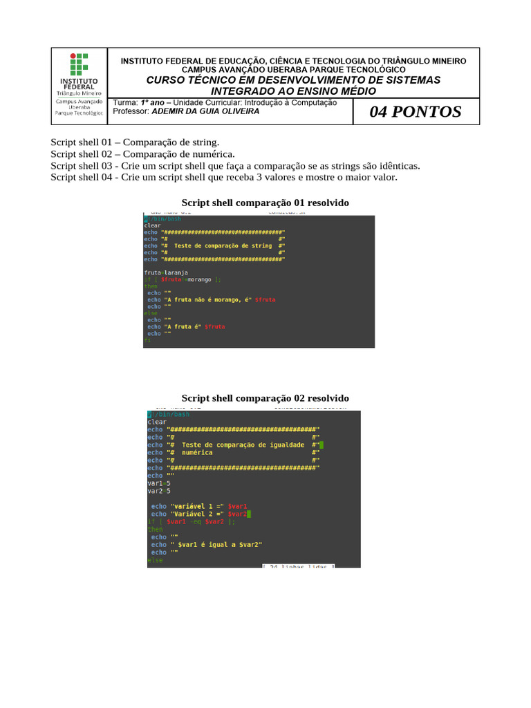 Exercício2_Script_Shell | PDF