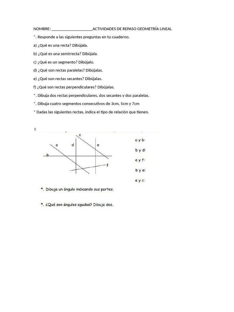 Geometria, Ejercitar Rectas | PDF