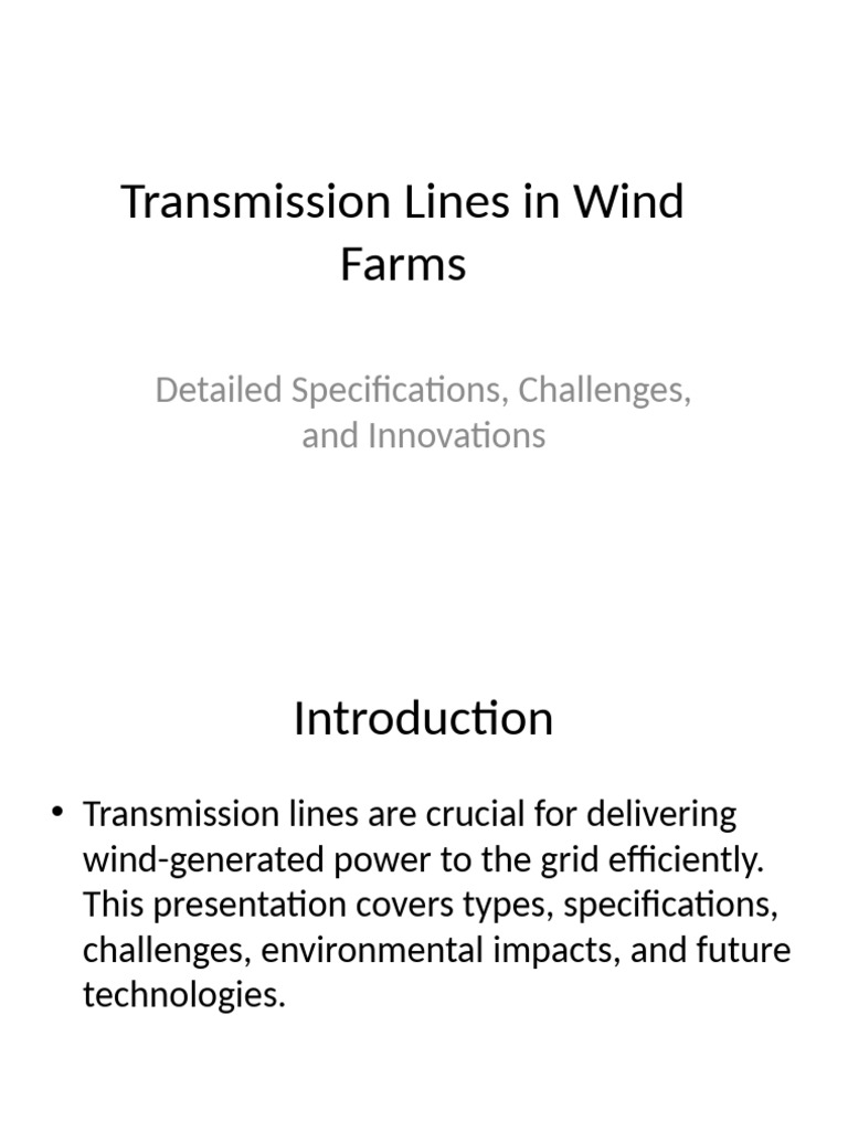 Transmission Lines Wind Farms Detailed | PDF | Electric Power ...