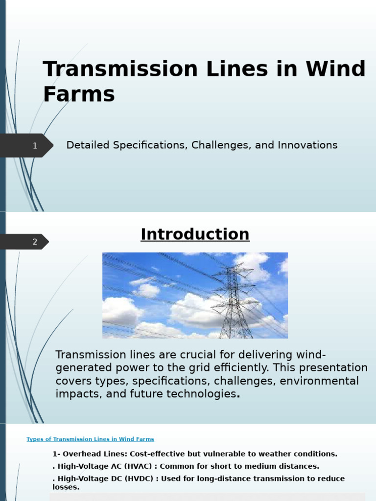 Transmission Lines in Wind Farms | PDF