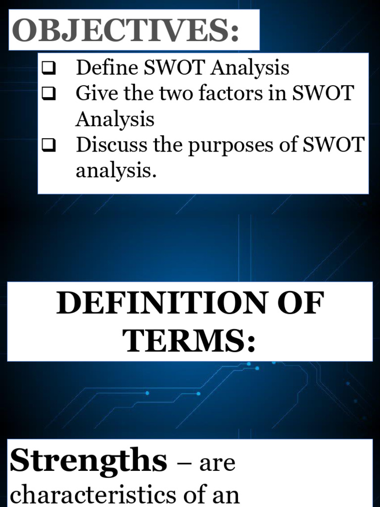 OKedited TLE 9 Quarter 1 Lesson 4 SWOT ANALYSIS 1 | PDF | Swot Analysis | Entrepreneurship