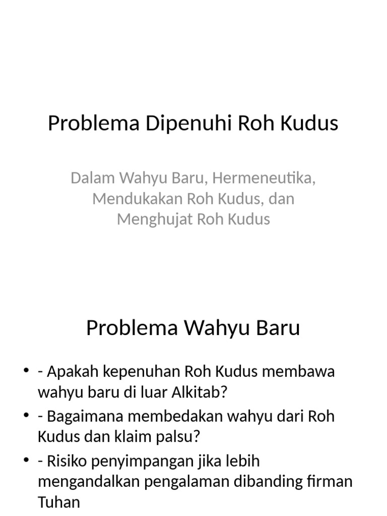 Problema_Dipenuhi_Roh_Kudus | PDF