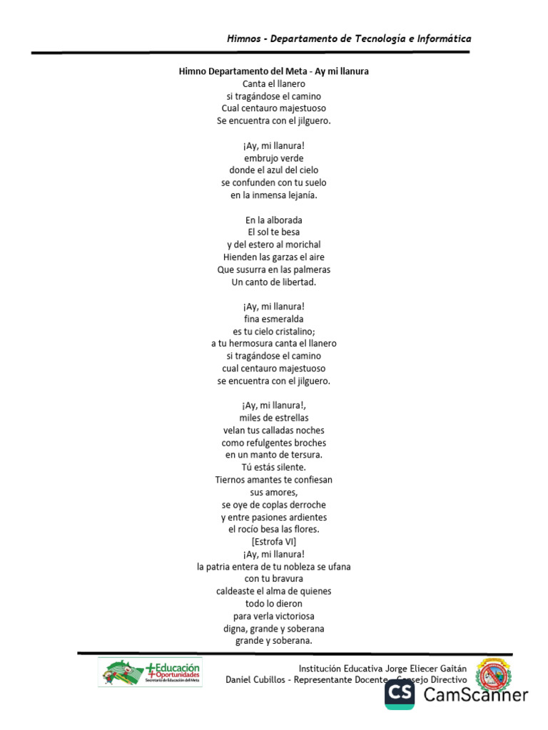 LETRA HIMNOS Pto Gaitan | PDF