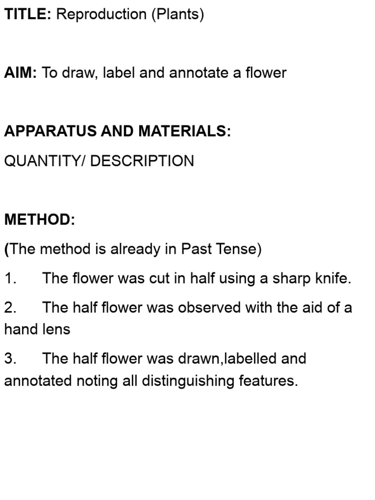 Plant Reproduction Lab Guide | PDF