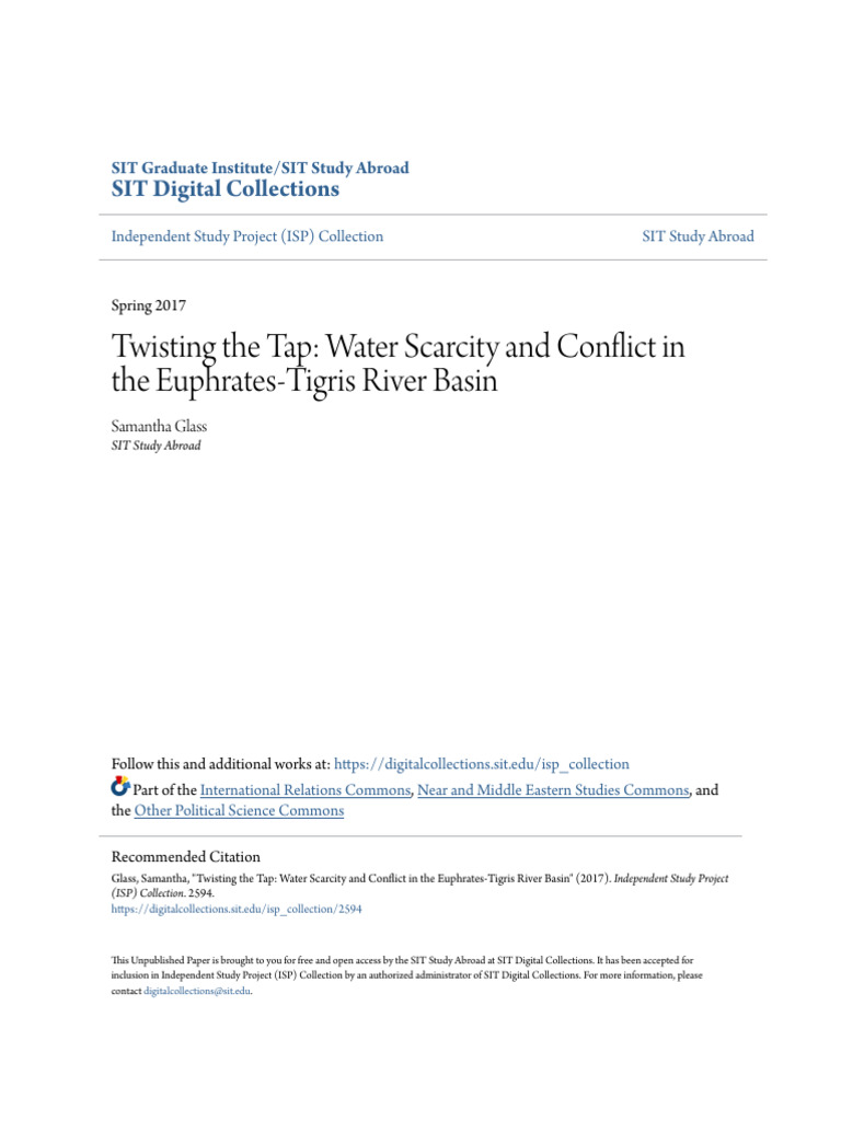 Water Scarcity and Conflict in Euphrates-Tigris | PDF | Euphrates | Tigris