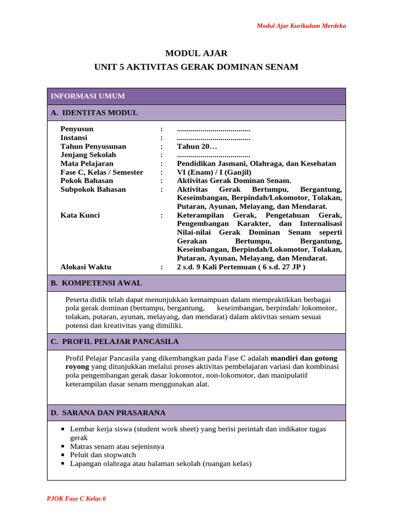 Modul Ajar Unit 5 | PDF