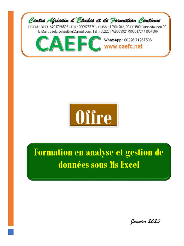 Mars 2025 Module Gestion de Données Excel ASMADE 2025 | PDF | Microsoft ...
