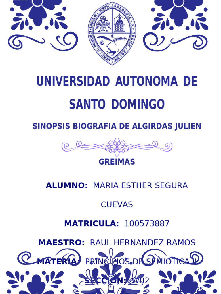 Tarea 1.2 Sinopsis Biográfica de Algirdas Julien Greimas | PDF ...