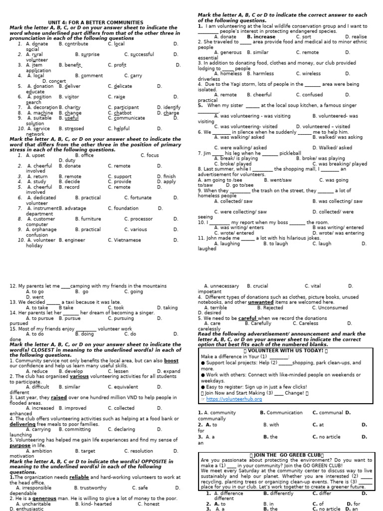 Unit 4 - For A Better Community | PDF | 3 D Printing | Artificial ...