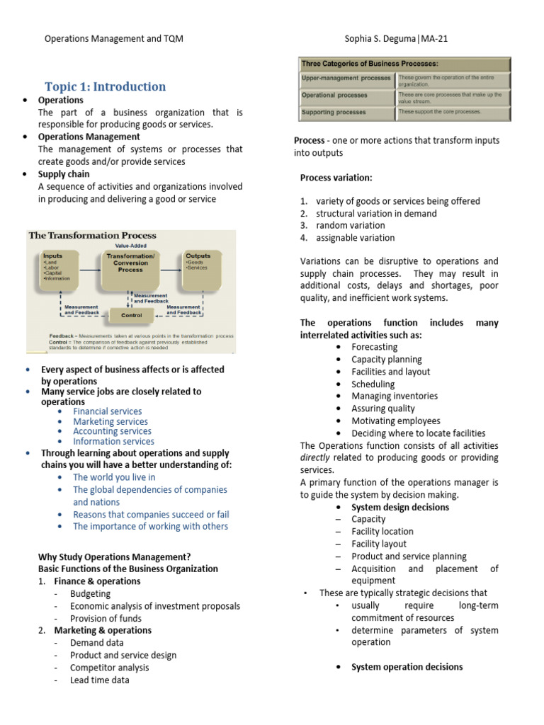 OPMAN REVIEWER | PDF | Forecasting | Supply Chain
