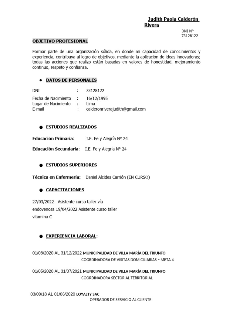 Cv. Judith Paola Calderon (1) | PDF
