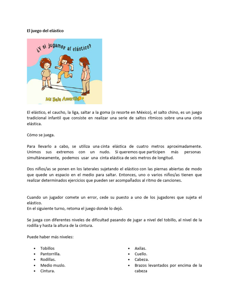 Cómo jugar al juego del elástico | PDF