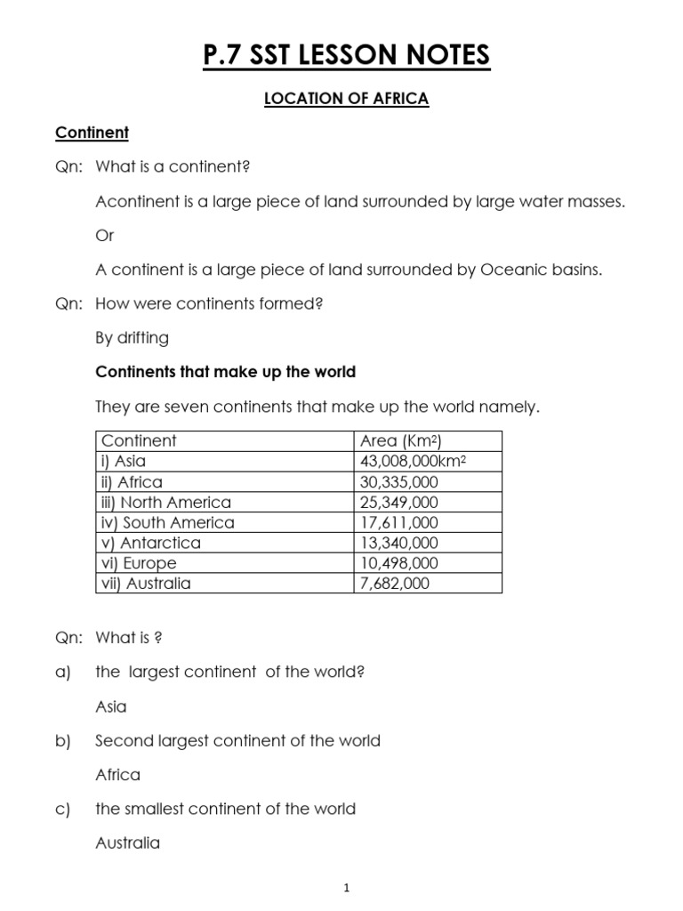 Tekart p.7 SST Notes 2025 | PDF | Volcano | Nile