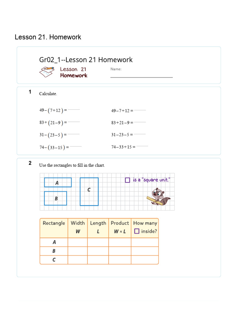 Lesson 21. Homework | PDF