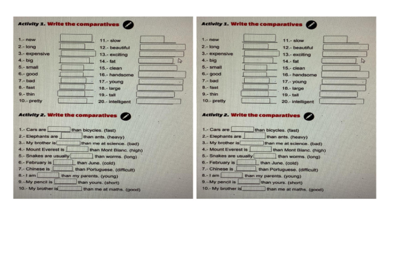 Adap_practice 1 comparative of superiority | PDF