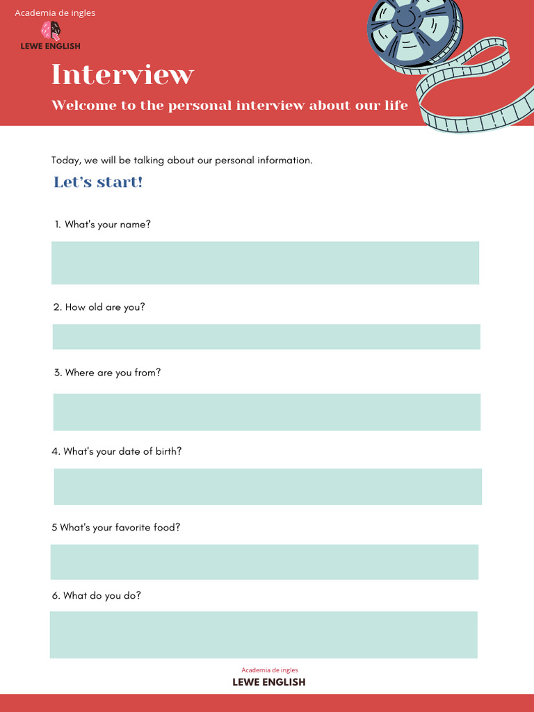 English Documentary Film Digital and Printable Worksheet in Red Aqua ...