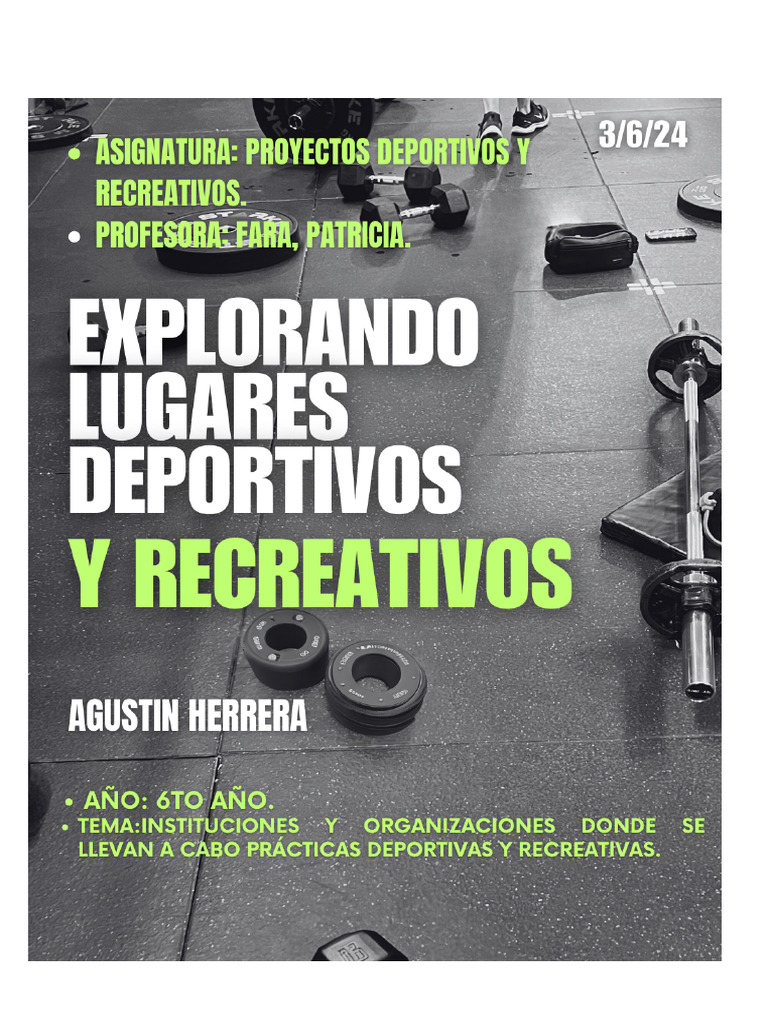 TP Explorando Lugares Deportivos y Recreativos | PDF