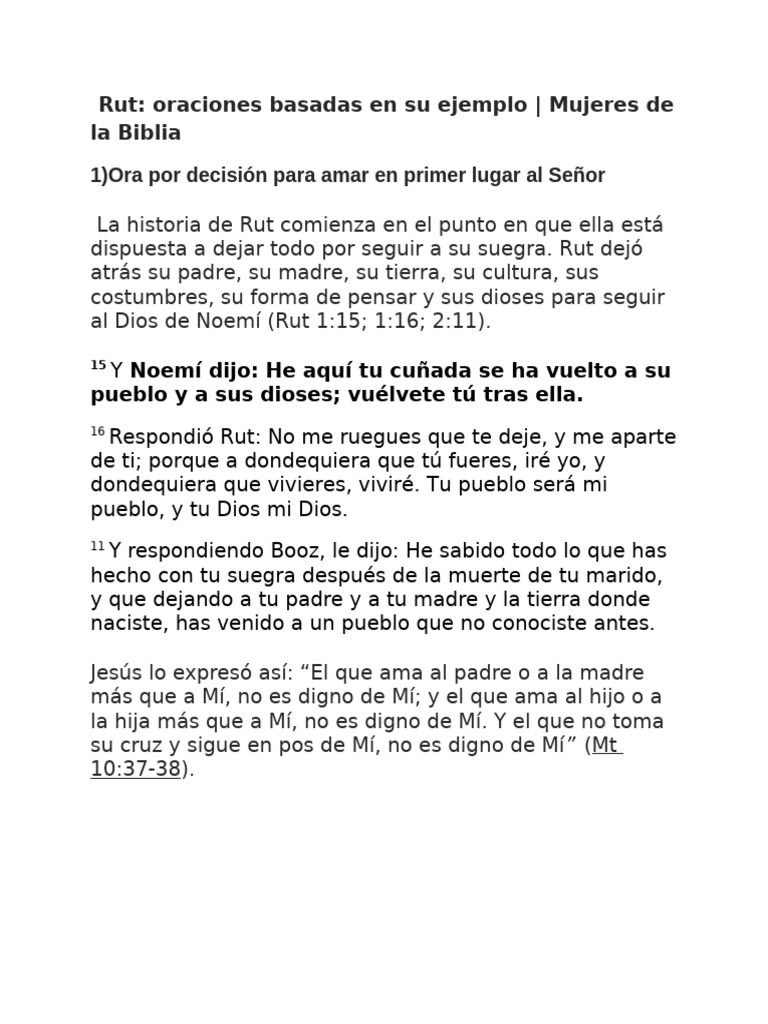 La Oracion de Rut | PDF | Rut (figura bíblica)