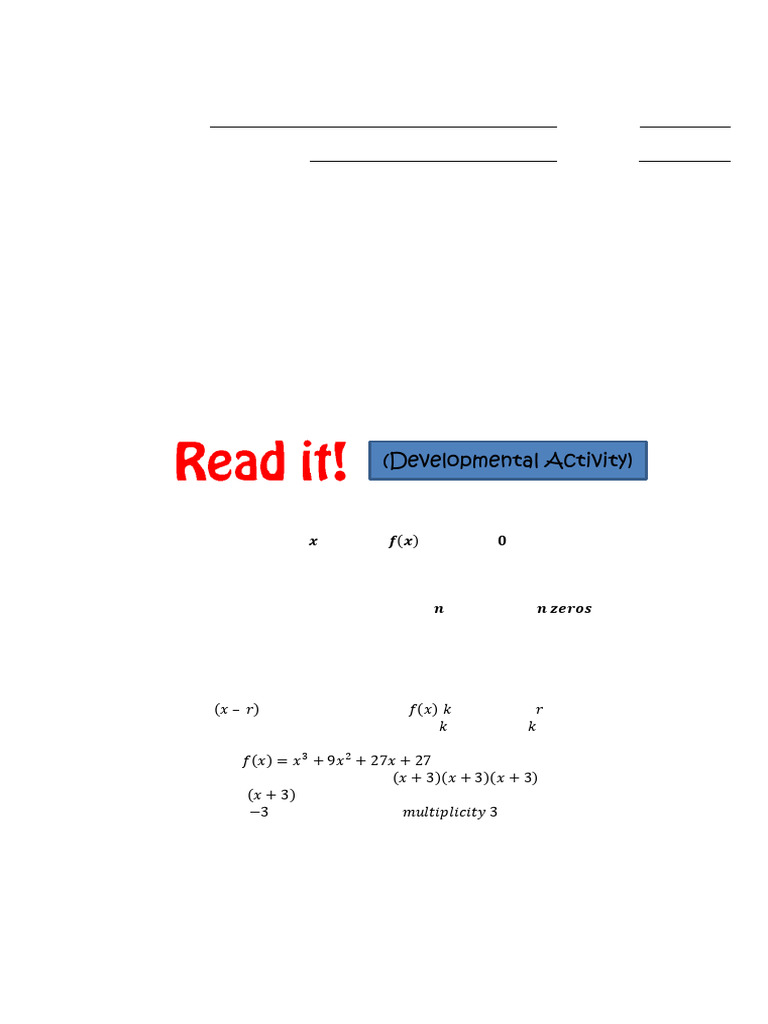 As The Rational Roots Theorem Pdf Factorization Zero Of A Function